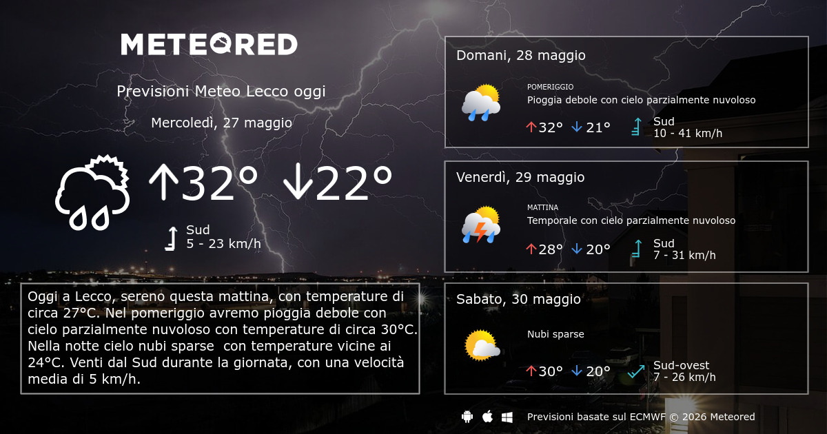 Meteo Lecco. Previsioni a 14 giorni - Meteored Italia
