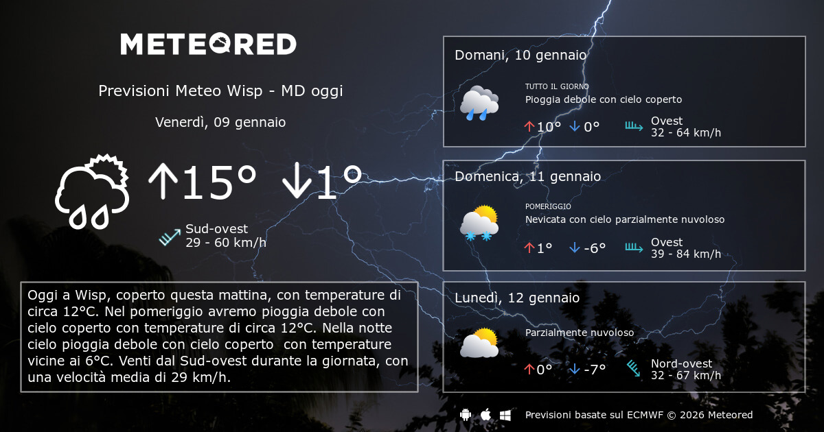 Meteo Wisp - MD. Previsioni a 14 giorni Meteored